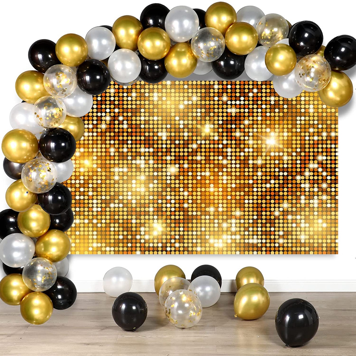 1.6M Bright Gold Glitter Birthday Party Background... – Grandado