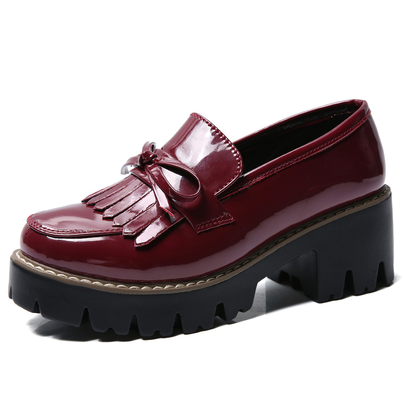 O16U Women Autumn Shoes Patent Leather Slip on Tas... – Grandado
