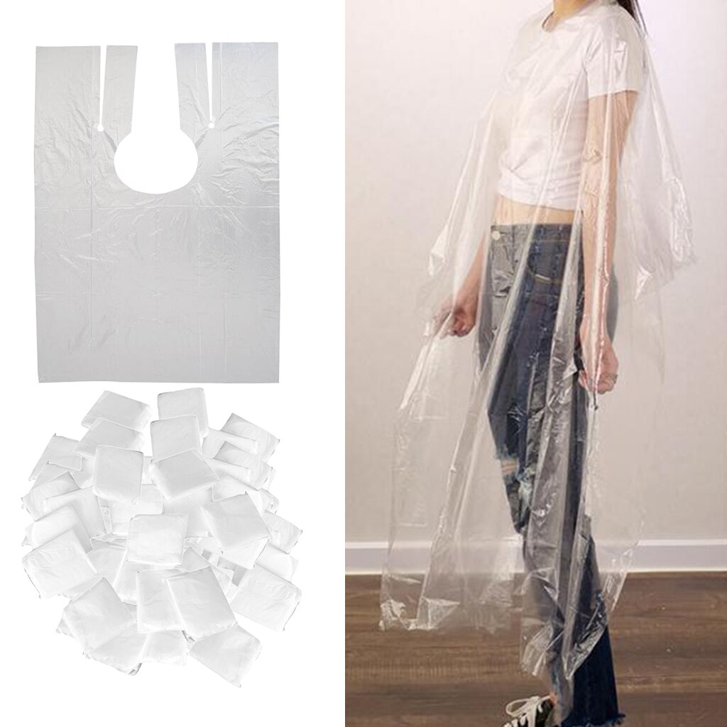 100 Pieces Disposable Hair Cutting Cape Gown Salon... – Grandado