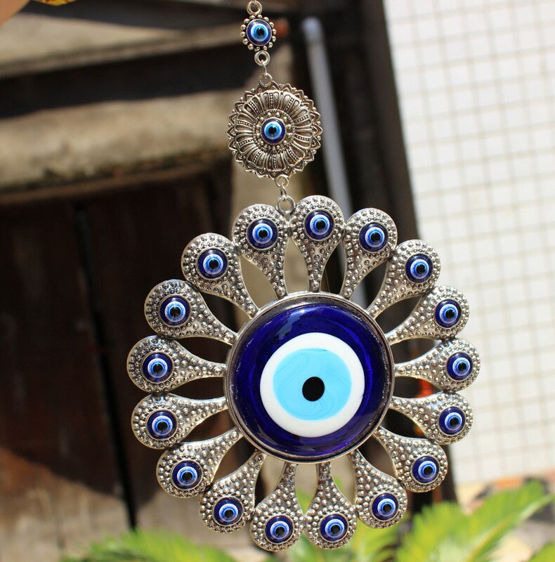Bunte Brokat Muster Glas Sapphire Blue Eye Schmuck... – Vicedeal