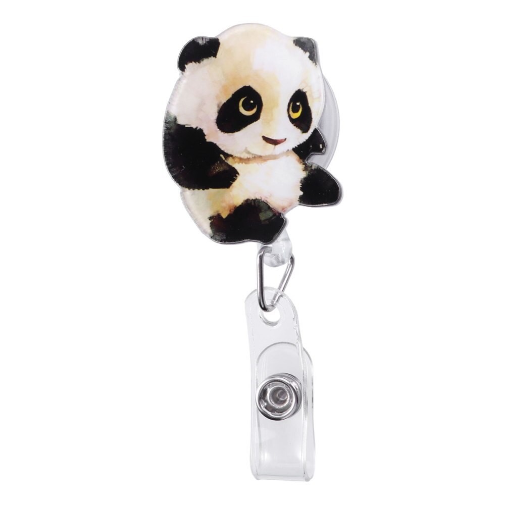 Panda Shaped Retractable ID Badge Reel Badge Holde... – Grandado