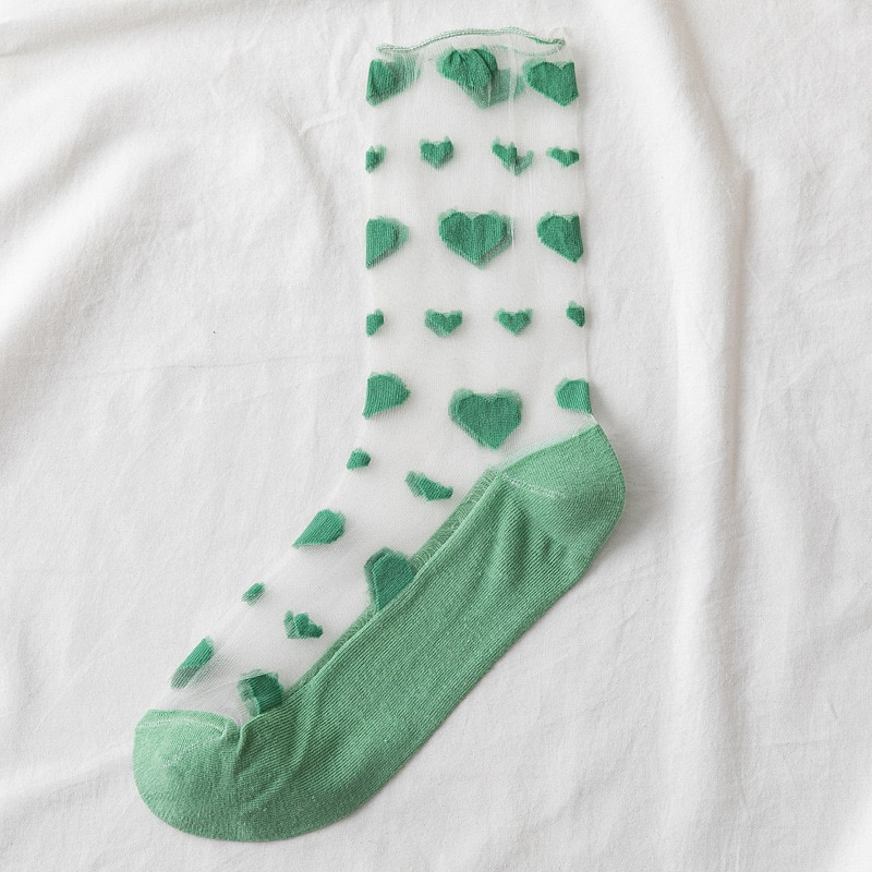 Small Fresh Transparent Crystal Silk Socks Breatha... – Grandado