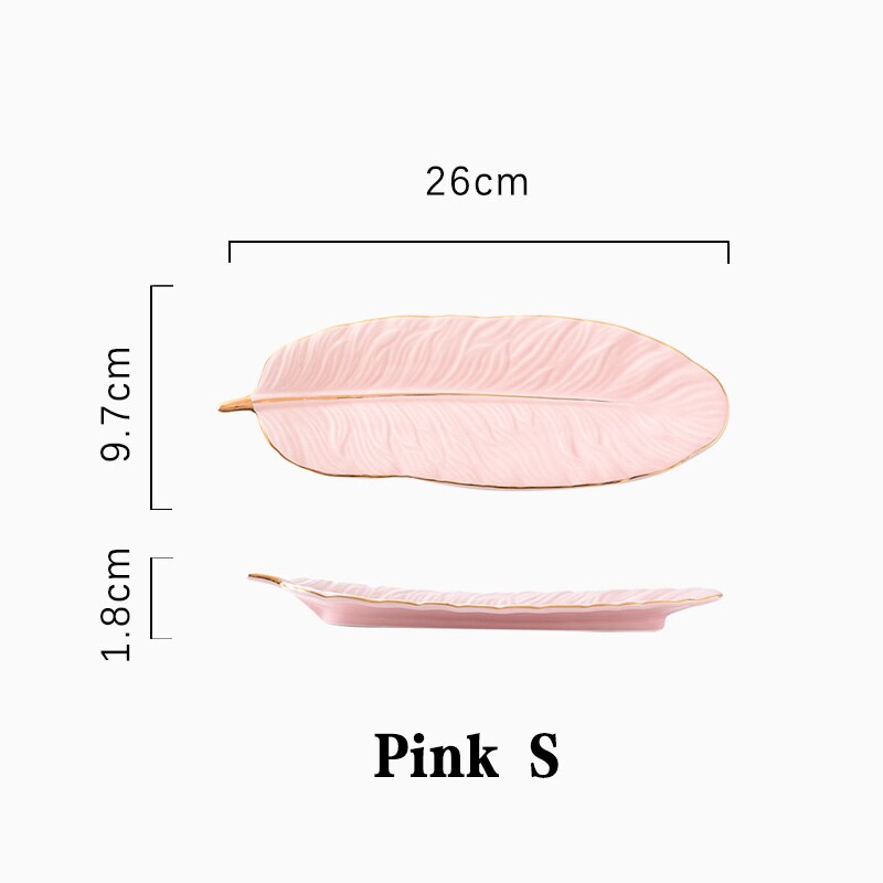 Leaf Ceramic Gold Inlay Cosmetics Jewelry Storage ... – Vicedeal