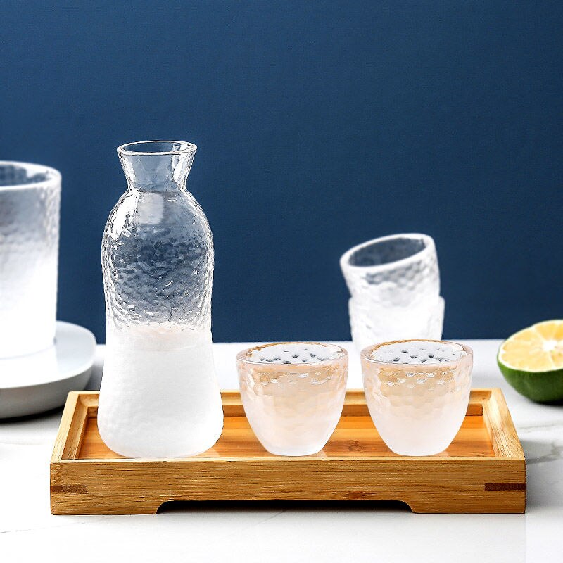 Threaded Small Wine Glass Clear Glass Wine Set Jap... – Grandado