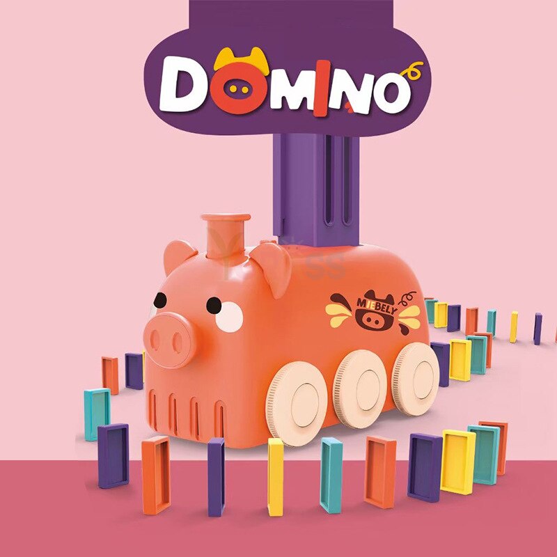 Kids Electric Domino Train Car Set Sound & Lig... – Grandado