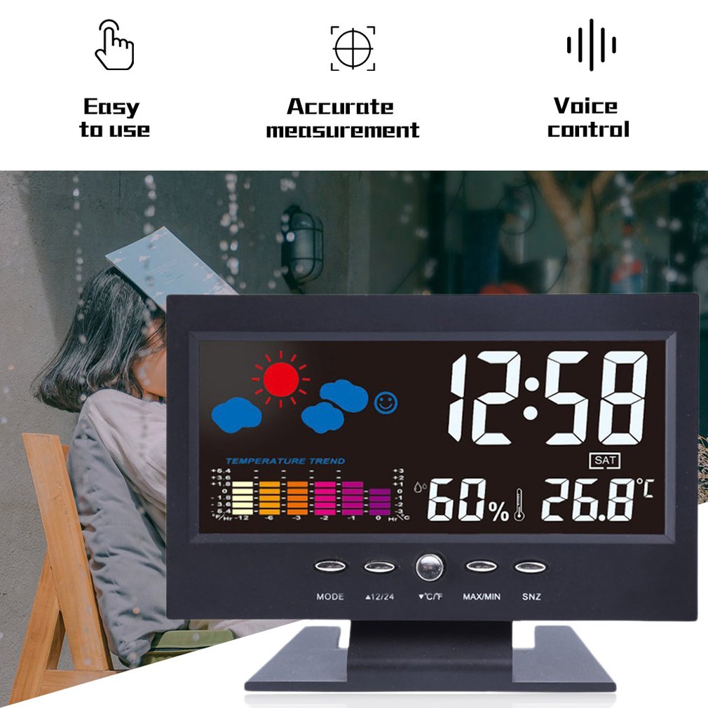 Digital Thermometer Hygrometer Weather Station Ala... – Vicedeal