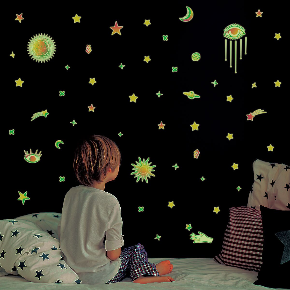 Luminous Wall Stickers Eyes Stars Lights Off Lumin... – Vicedeal
