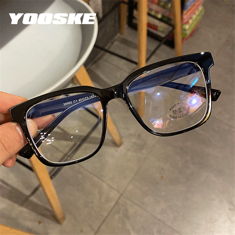 YOOSKE Lock Blue Light Glasses Frame Men Oversized... – Grandado