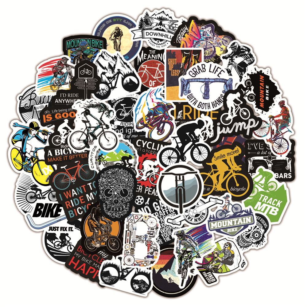 50 Pcs Mountain Bike Stickers|road Bike Waterproof... – Grandado