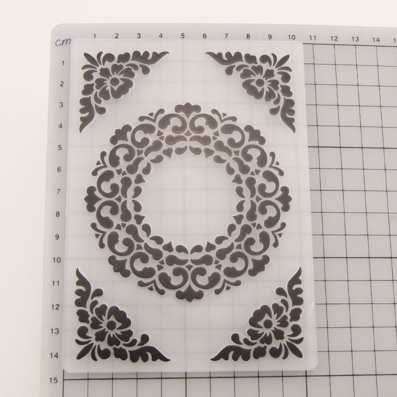 Wreath border Embossing folders Plastic Background... – Grandado
