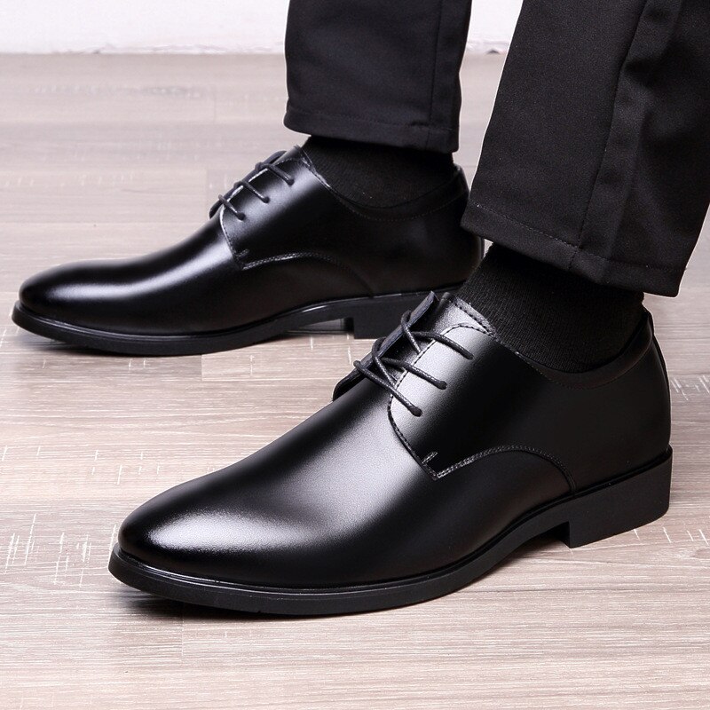 Klädskor klassiska läder herr kostymer skor spetsi... – Vicedeal