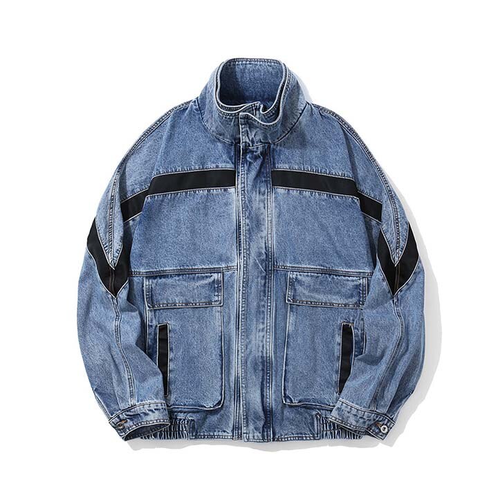 Mcikkny Men's High Street Big Pockets Denim Jacket... – Grandado