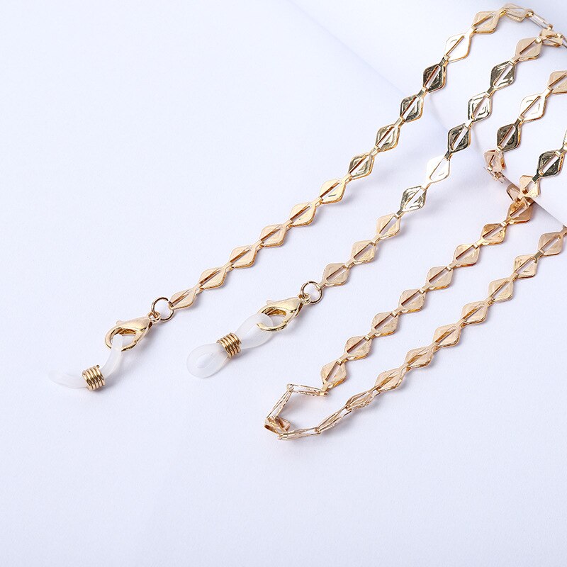 Glass Chains Lanyard Women Men Gold Color Metal Fa... – Grandado
