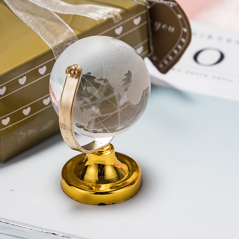 Round Earth Globe World Map Crystal Glass Clear Sp... – Grandado