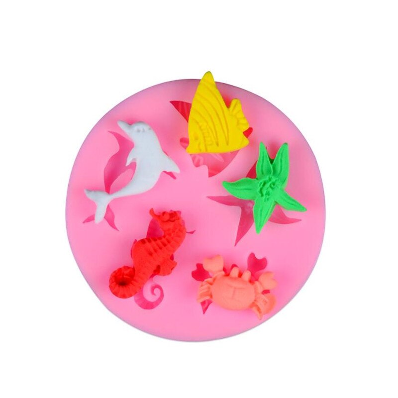 Fondant Chocolate Moulds 3D Dolphin Crab Fish Seah... – Grandado
