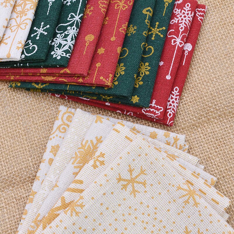 10pcs 20x20cm Snowflake Bell Print Cotton Cloth Se... – Grandado