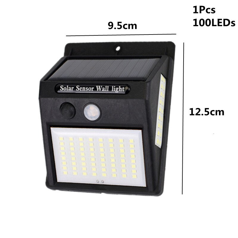 44/100/170 led solar led lys udendørs vandtæt solc... – Grandado