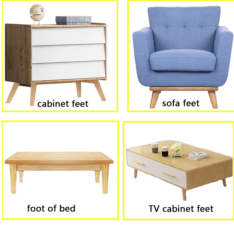 4 Pack Solid Wood Furniture Feet Tapered Sofa Wood... – Vicedeal