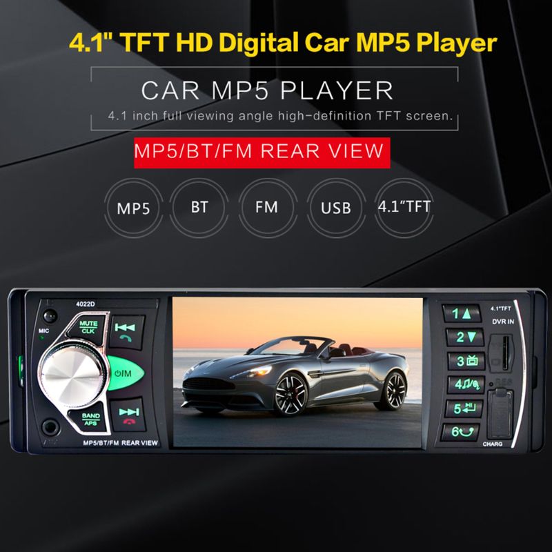 4.1 tommer 1 din hd bilstereo radio bluetooth mp3... – Grandado