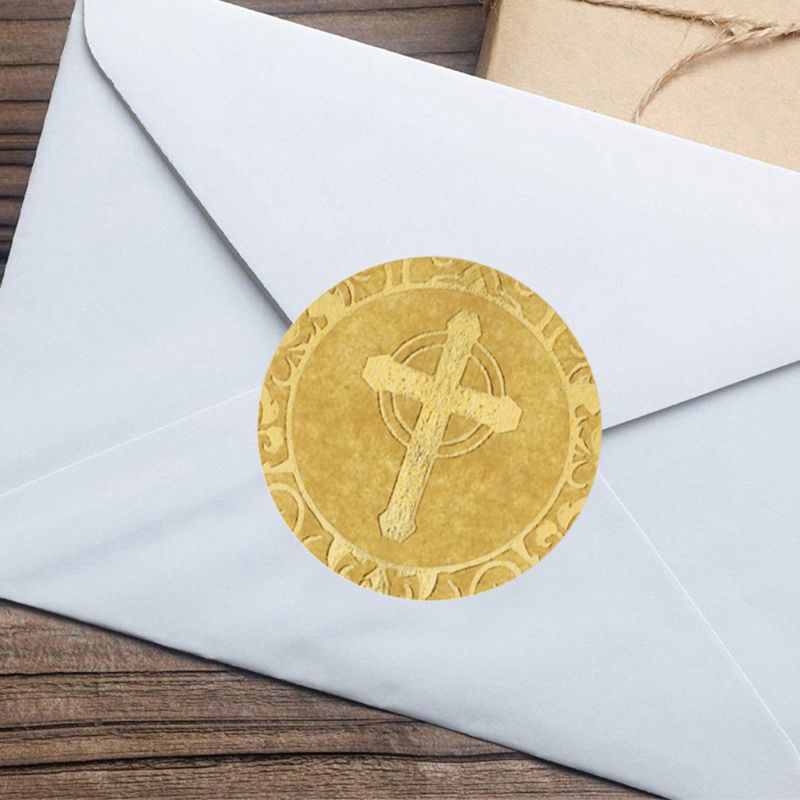 500pcs Religious Christian Cross Stickers with Gol... – Grandado