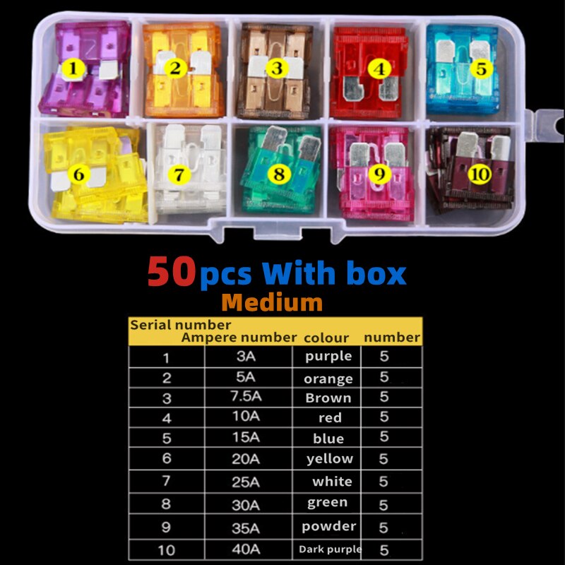 50pcs boxed medium car fuse set car circuit protec... – Vicedeal