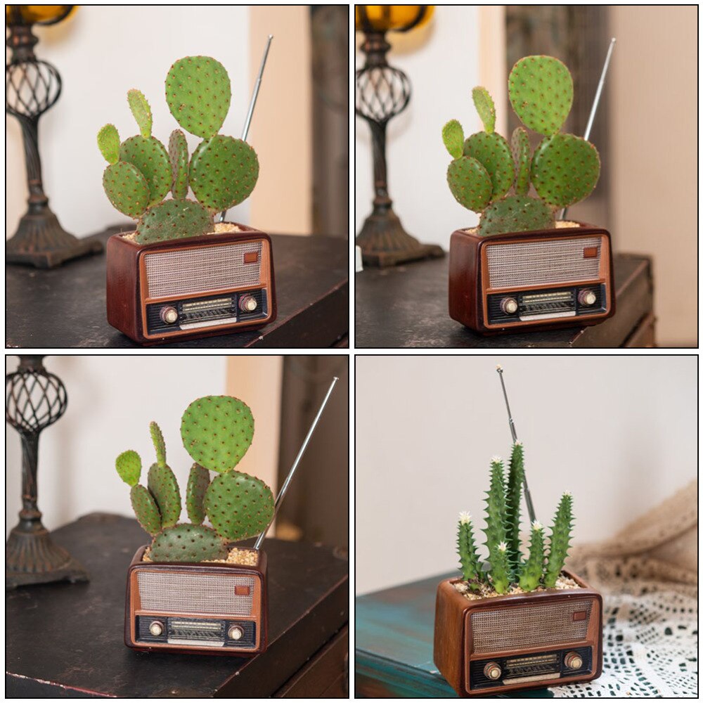 1pc Retro Radio Shaped Flowerpot Container Resin U... – Grandado