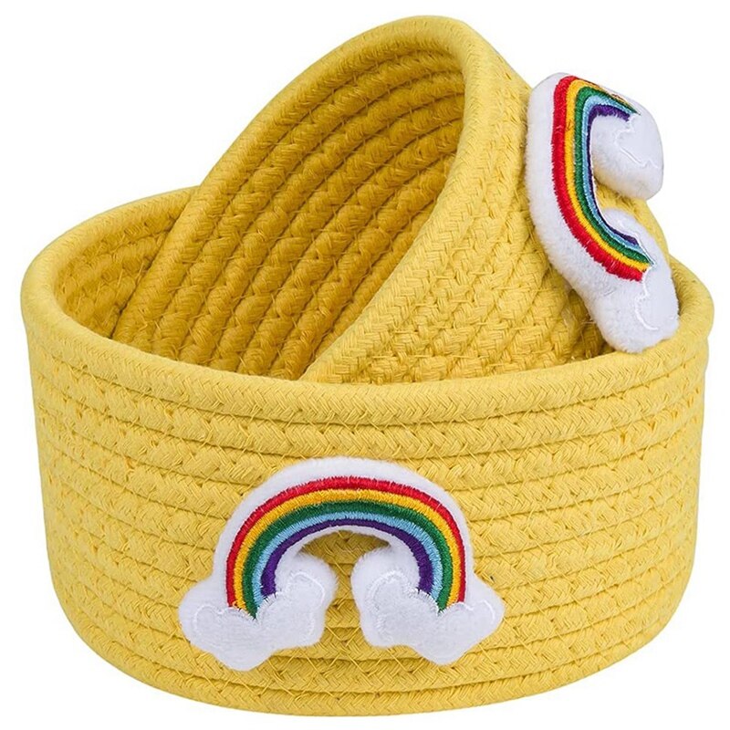 Panier de rangement rond en corde de coton, 2 pièc... – Grandado