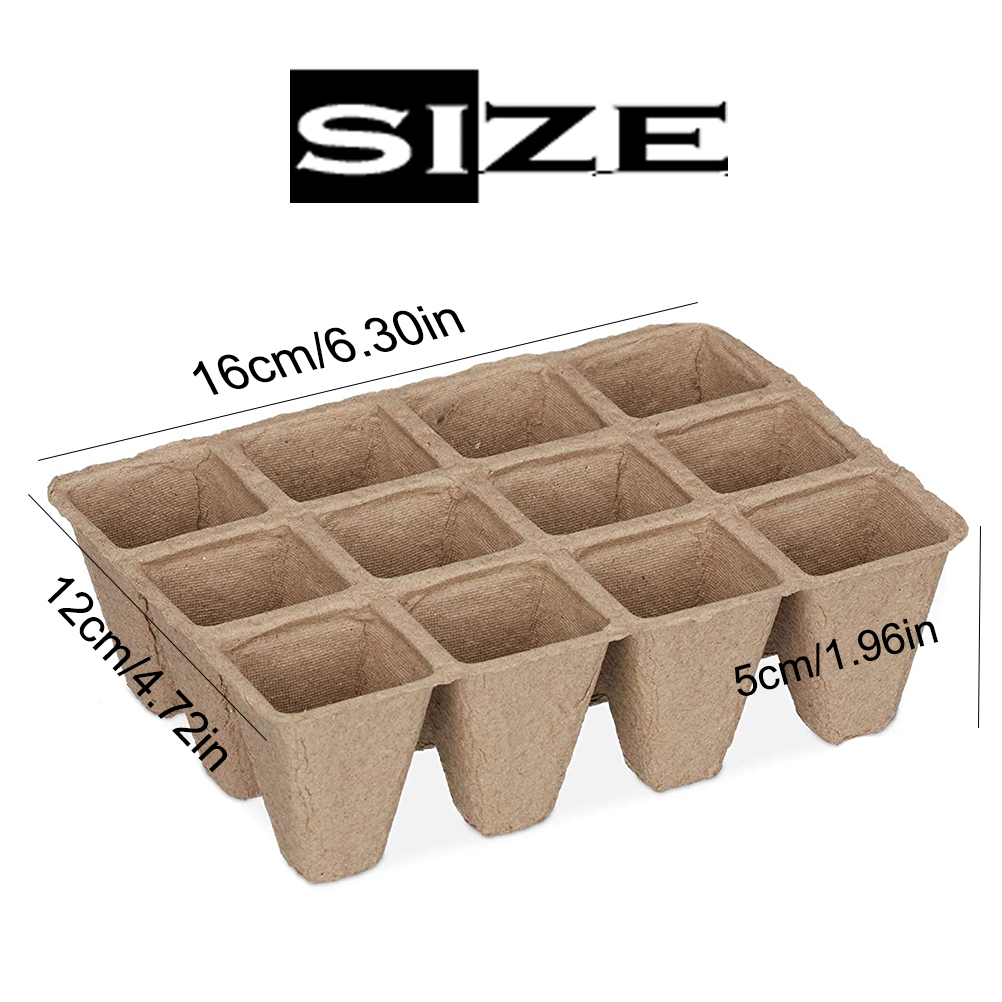 12-Hole Pulp Seedling Tray Disposable Nursery Tray... – Grandado