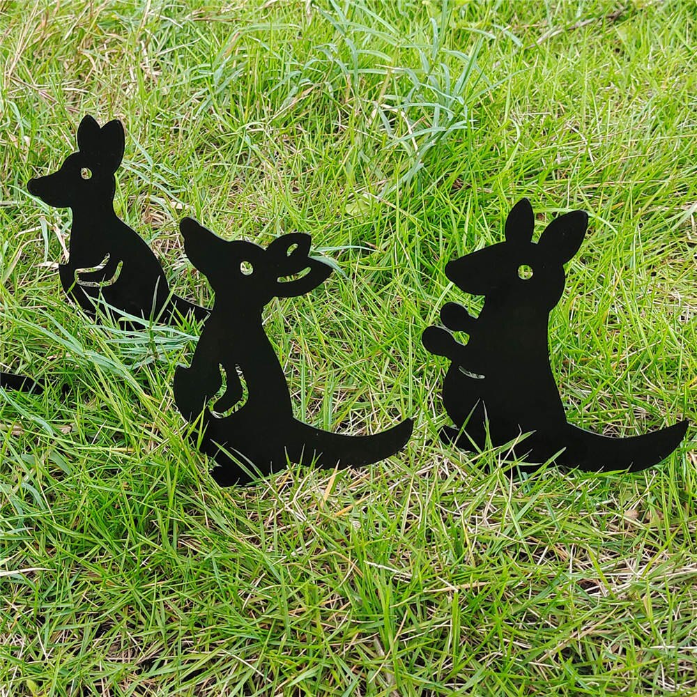 4 Pcs Metal Kangaroo Outdoor Decoration Outside De... – Grandado