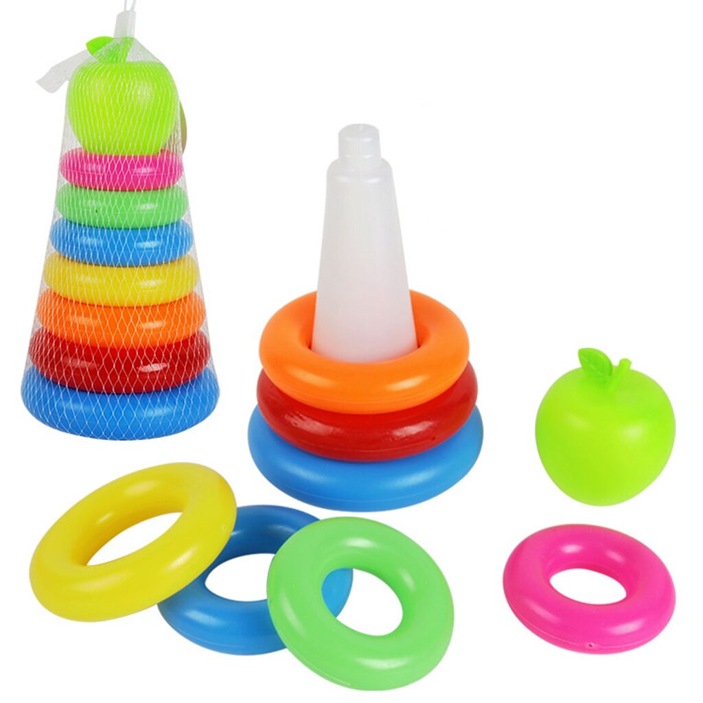 Rainbow Nesting Stacking Rings Toy Early Developme... – Grandado