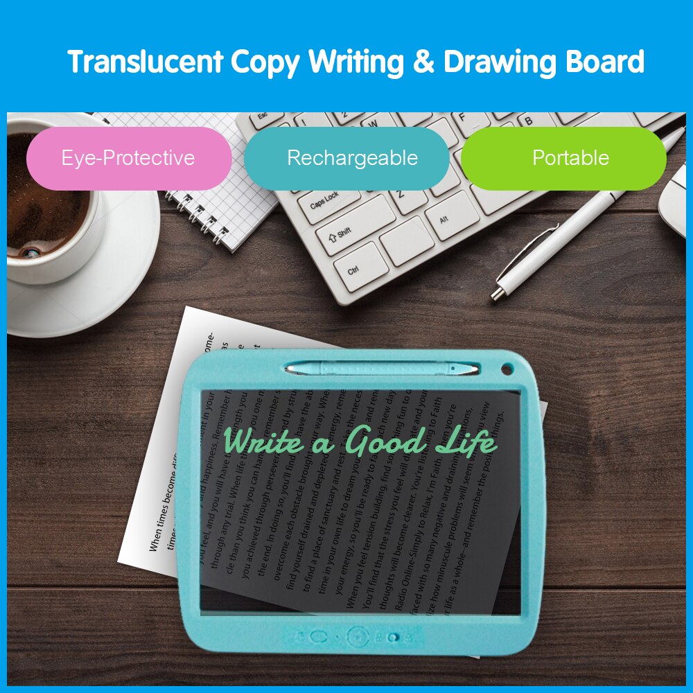 LCD Writing Tablet 9 Inch Translucent Copy Erasabl... – Grandado