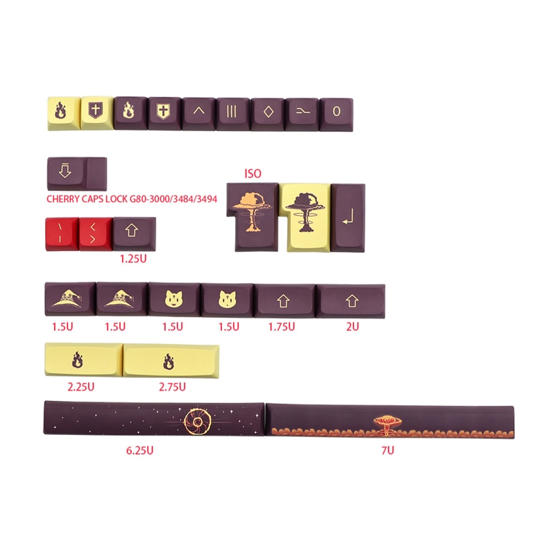 130 Keys Retro Explosion Keycaps PBT Dye Sublimati... – Vicedeal