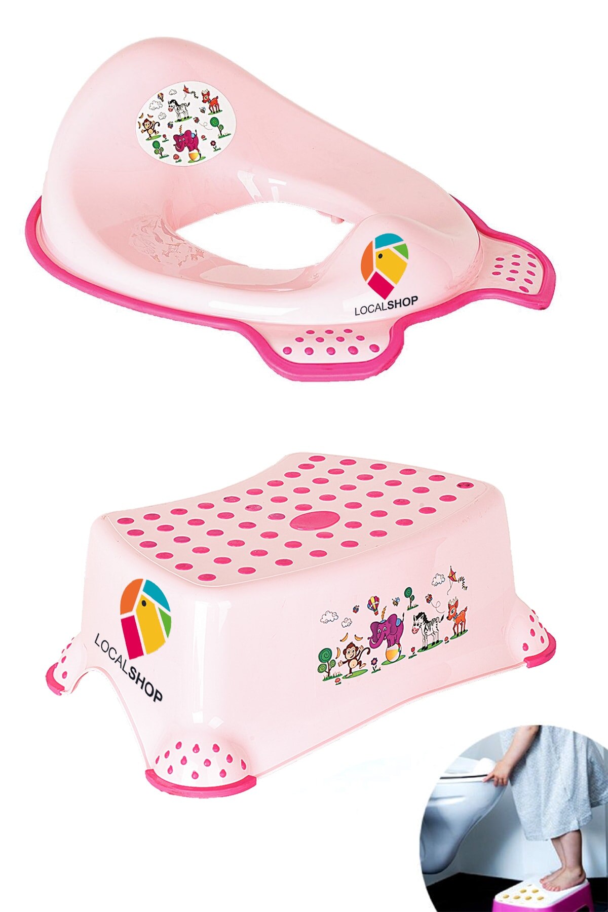 Potty And Step Child Set Pink – Grandado