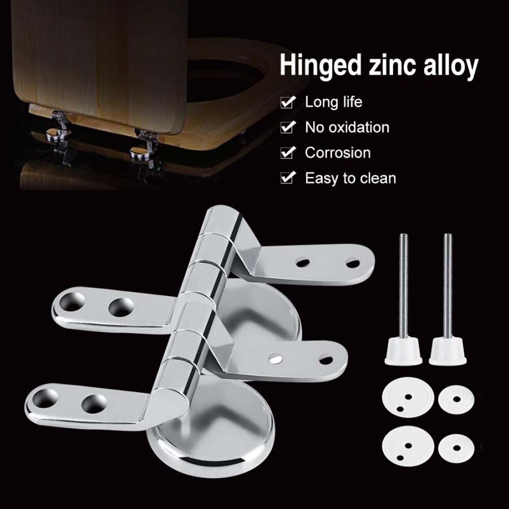 1 Pair of Toilet Chrome Hinges With Fixings Toilet... – Vicedeal