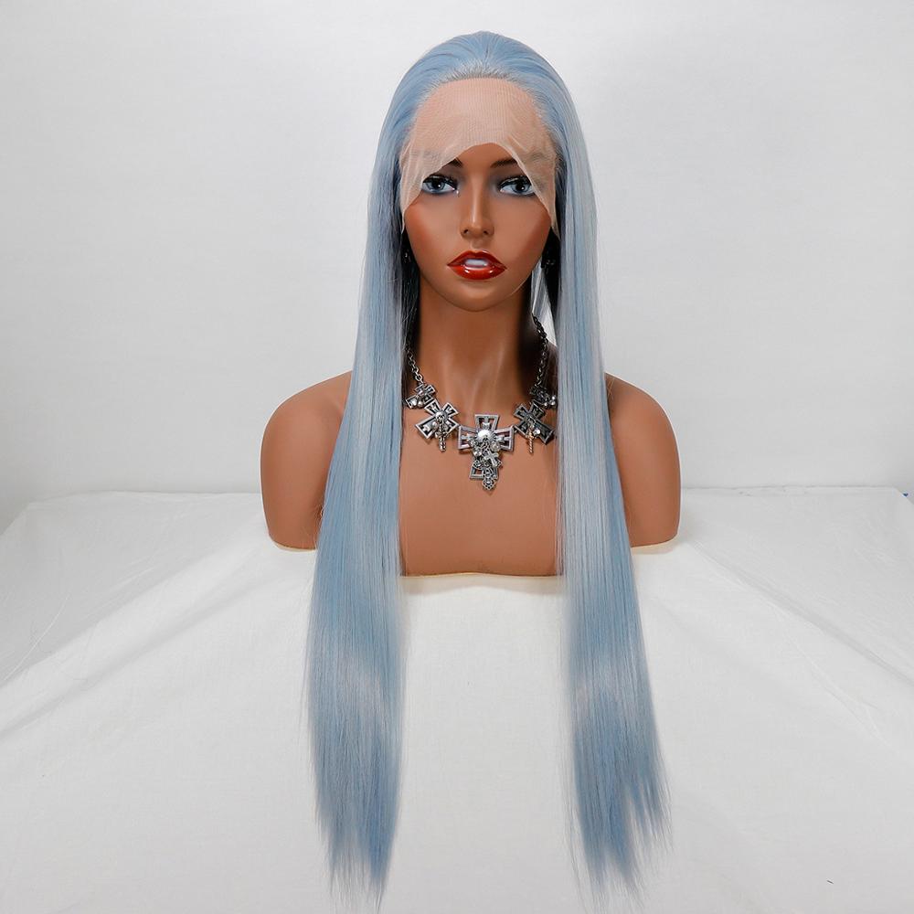 26inches Ash Blue Middle Part Silky Straight Wig H... – Vicedeal