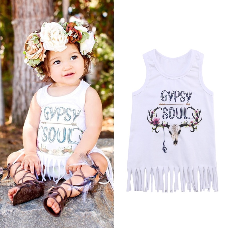 Tasseled Hem Tank Top For Baby Toddler Girl – Grandado