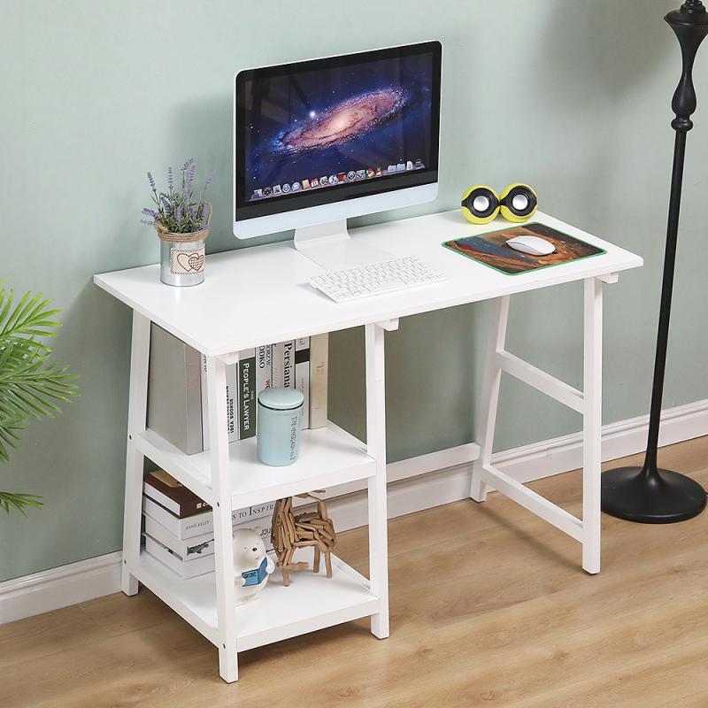White Workbench With Two Shelves Modern Removable ... – Grandado