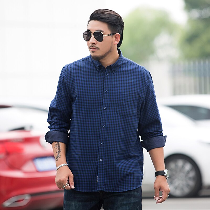 big size 8XL 7XL 6XL Casual Men Shirts plaid Slim ... – Grandado