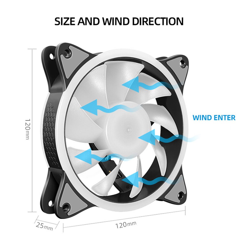 COOLMOON 12cm PC Case Cooling Fan Desktop Chassis ... – Vicedeal