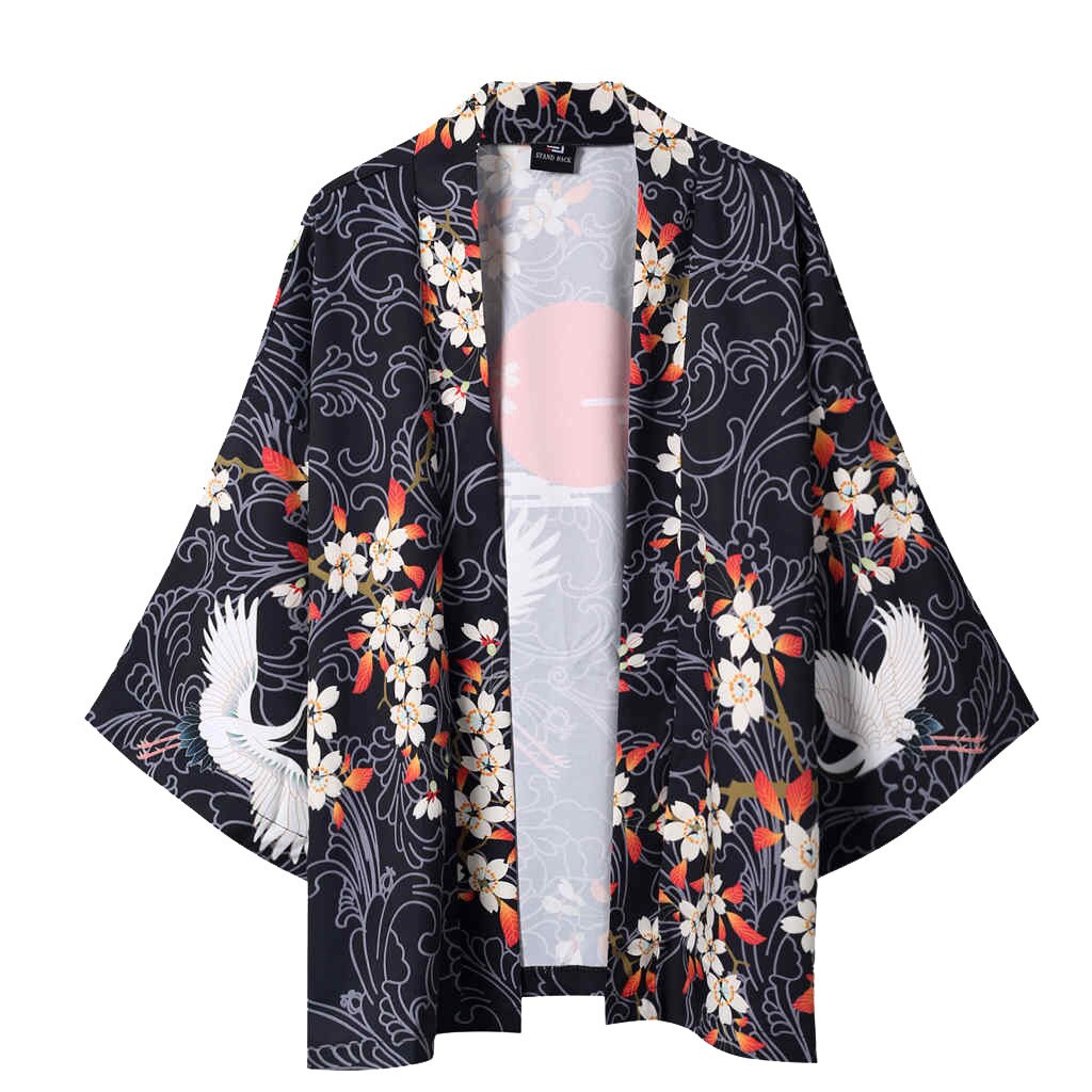 Summer Japanese Five Point Sleeves Kimono Mens And... – Grandado