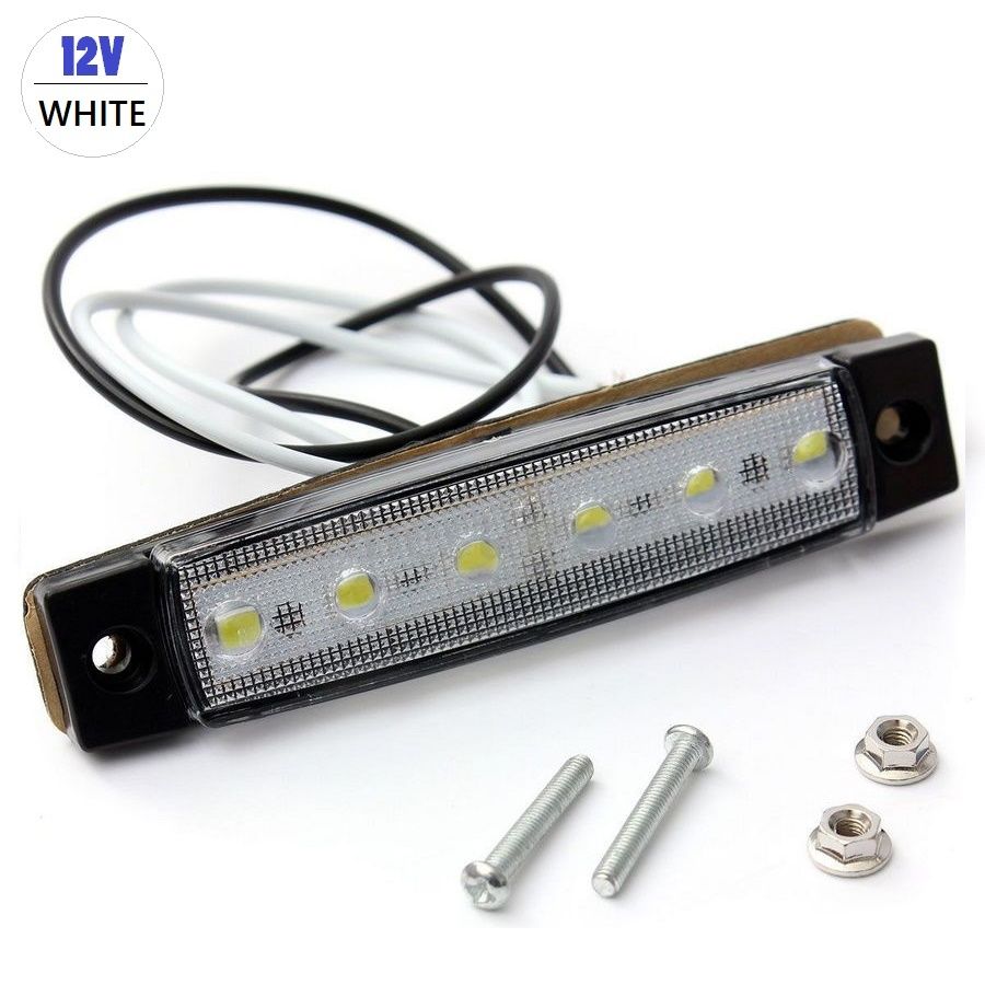 White 12V 6 LED Side Marker Light For Trailer Truc... – Grandado
