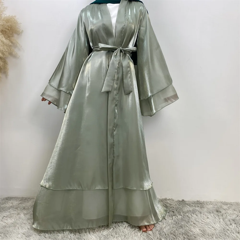Shiny Satin Abayas for Women Muslim Fahsion Maxi D... – Grandado