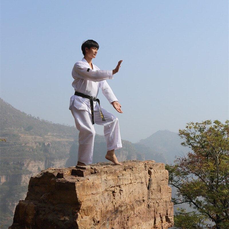White Collar Taekwondo Uniform Dobok Children Adul... – Grandado