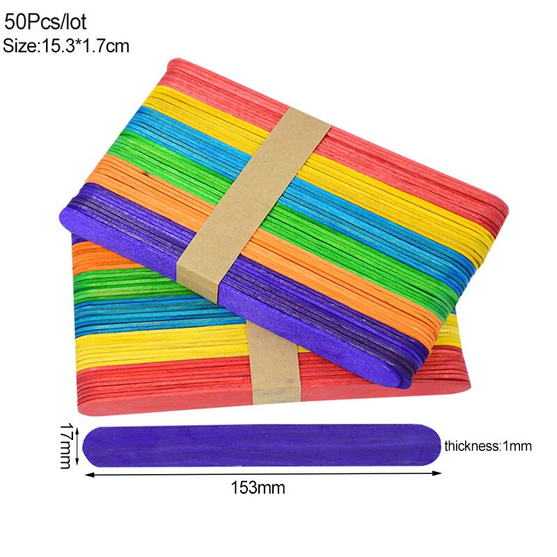 50Pcs Natural Wooden Sticks Popsicle Ice Cream Sti... – Vicedeal