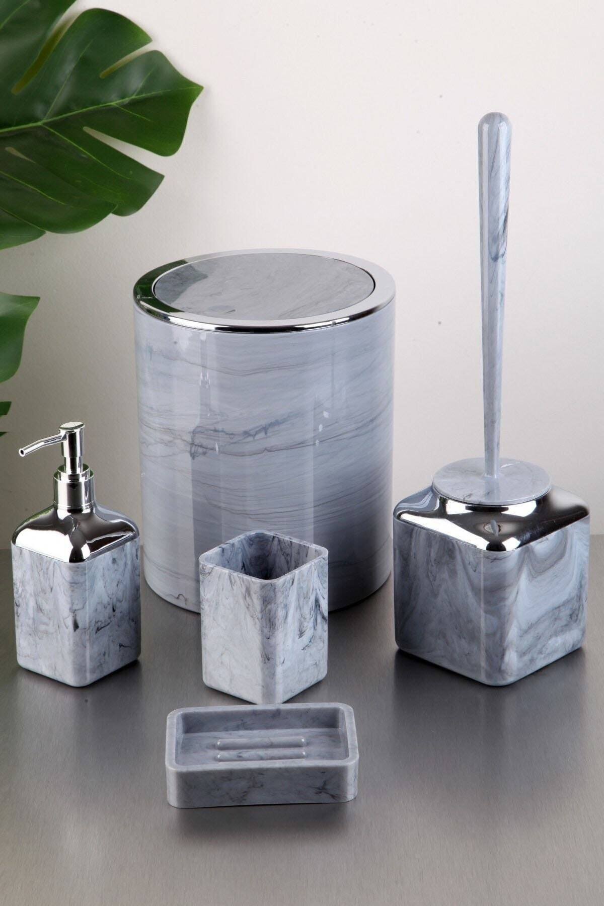 Bathroom Set Marble Pattern – Vicedeal