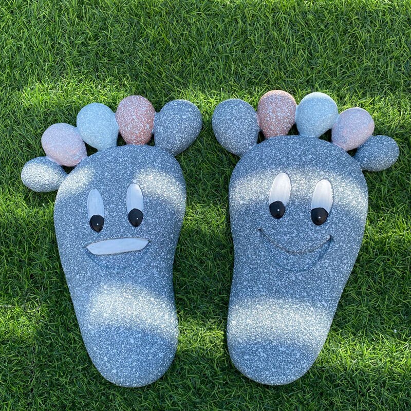 Resin Expression Foot Lawn Foot Stone Kindergarten... – Grandado