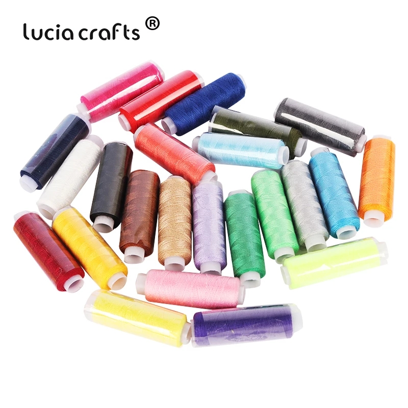 Lucia crafts 24/39 färger rullar polyester sytråda... – Grandado