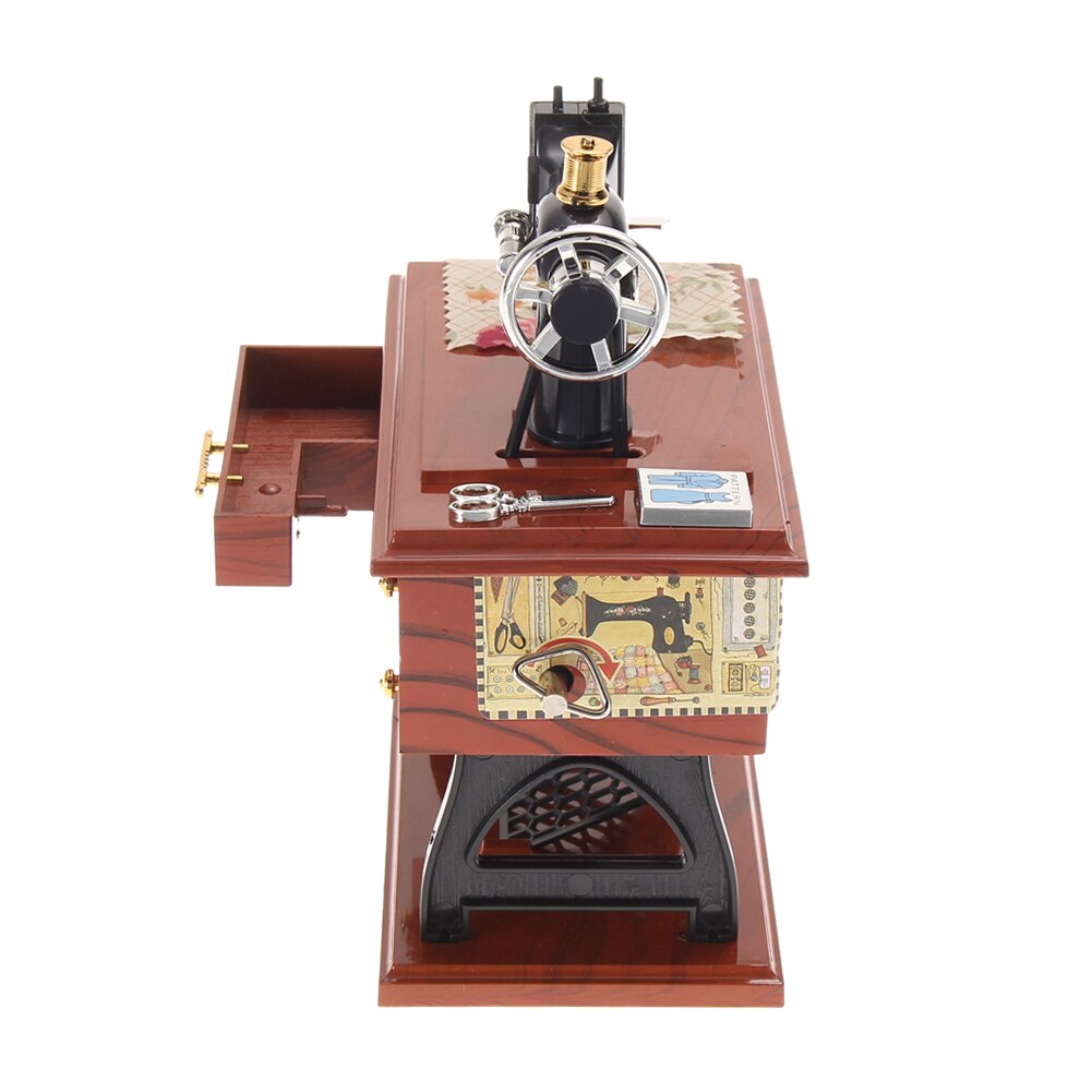 Sewing Machine Music Box Vintage Wooden Metal Mech... – Vicedeal