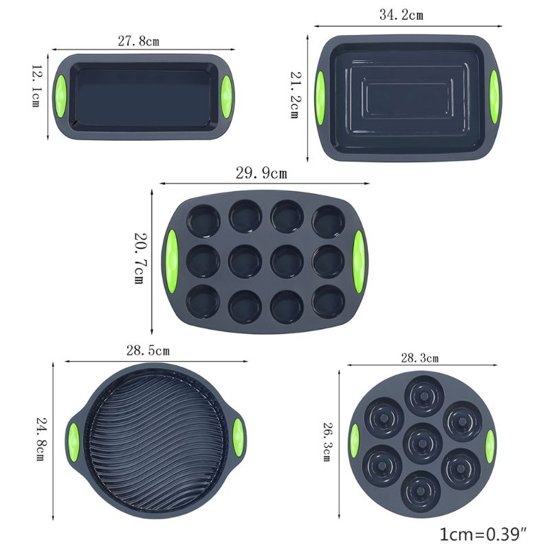 5 Pcs Siliconen Bakvormen Set | Food Grade Premium... – Grandado