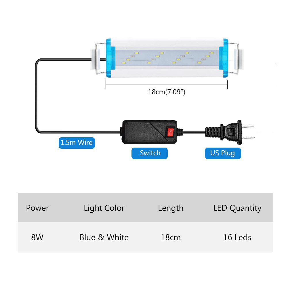 Aquarium Led Verlichting 18-70Cm Aquarium Lamp Met... – Vicedeal